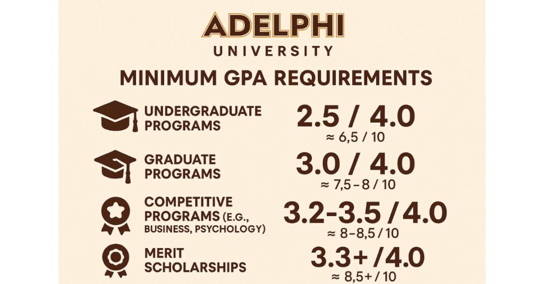 Adelphi University GPA Requirements For Indian Students // Ambitio